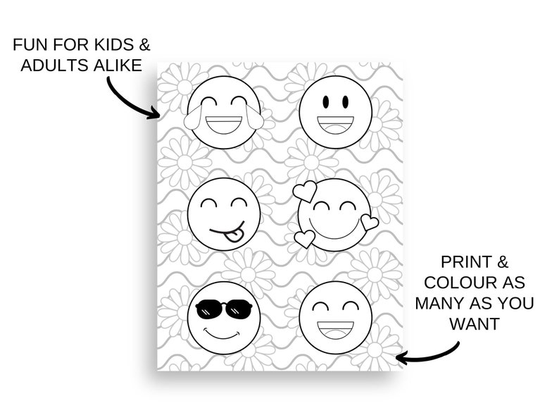 Printable Emoji Colouring Sheets for World Emoji Day - Instant Download ...