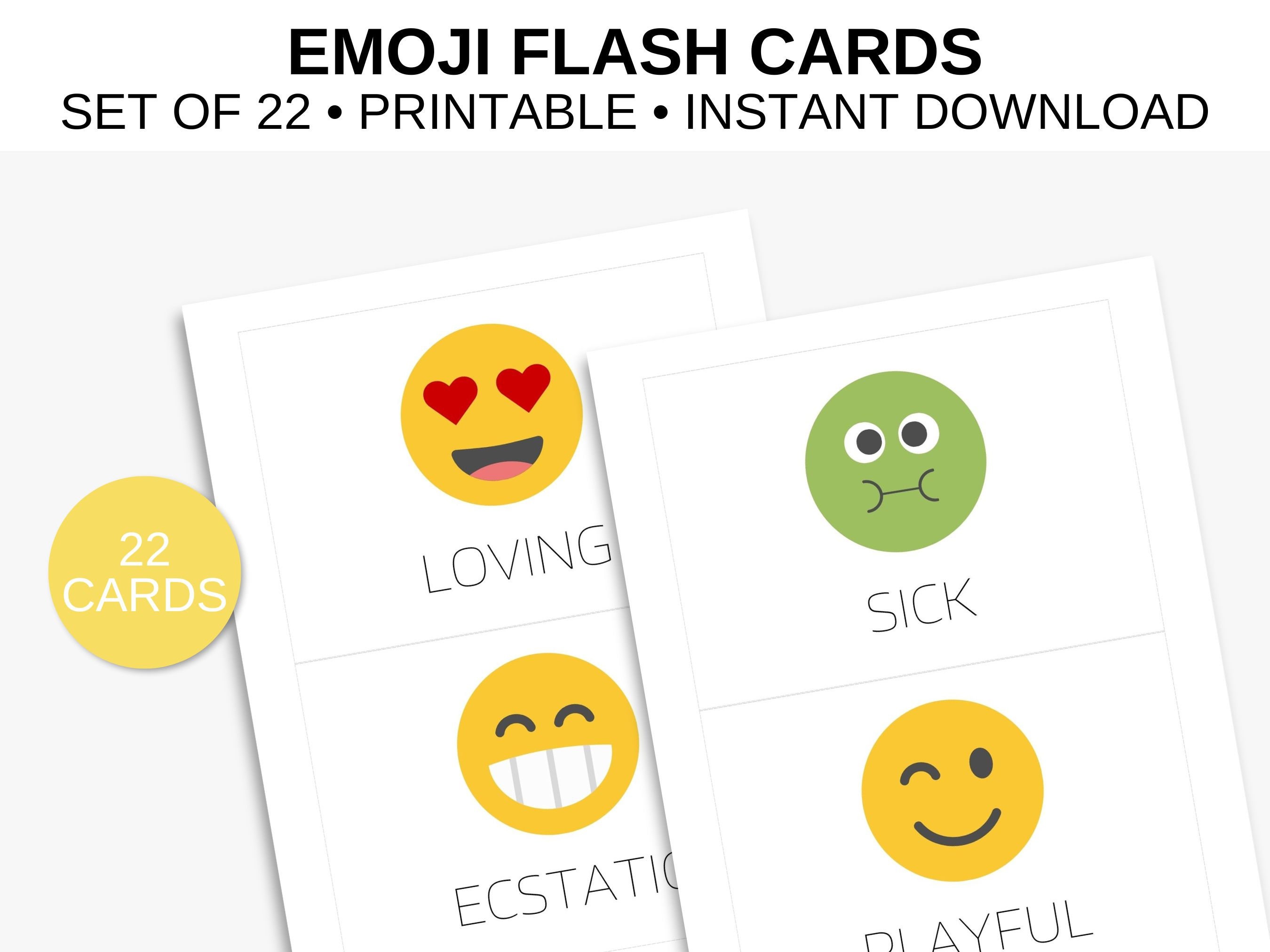 Emotions Flash Cards Inspired by World Emoji Day for Kids - Instant ...