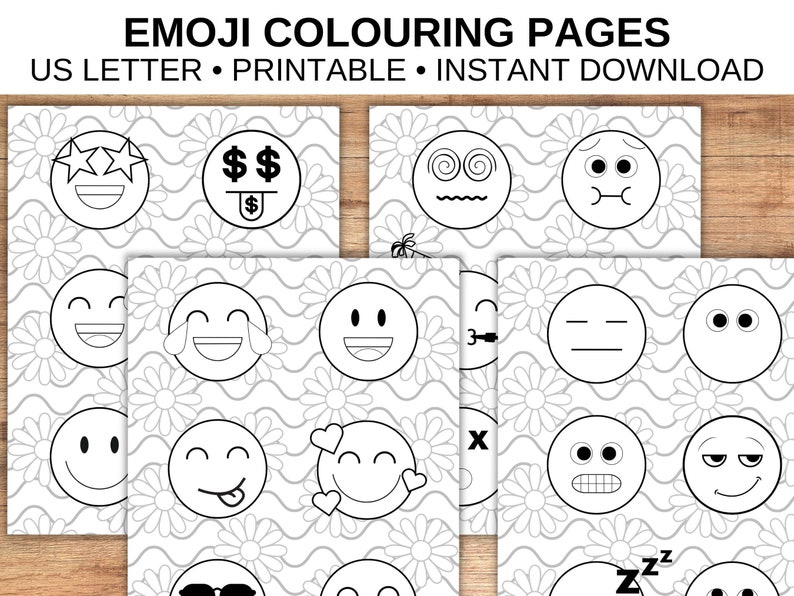Printable Emoji Colouring Sheets for World Emoji Day - Instant Download ...