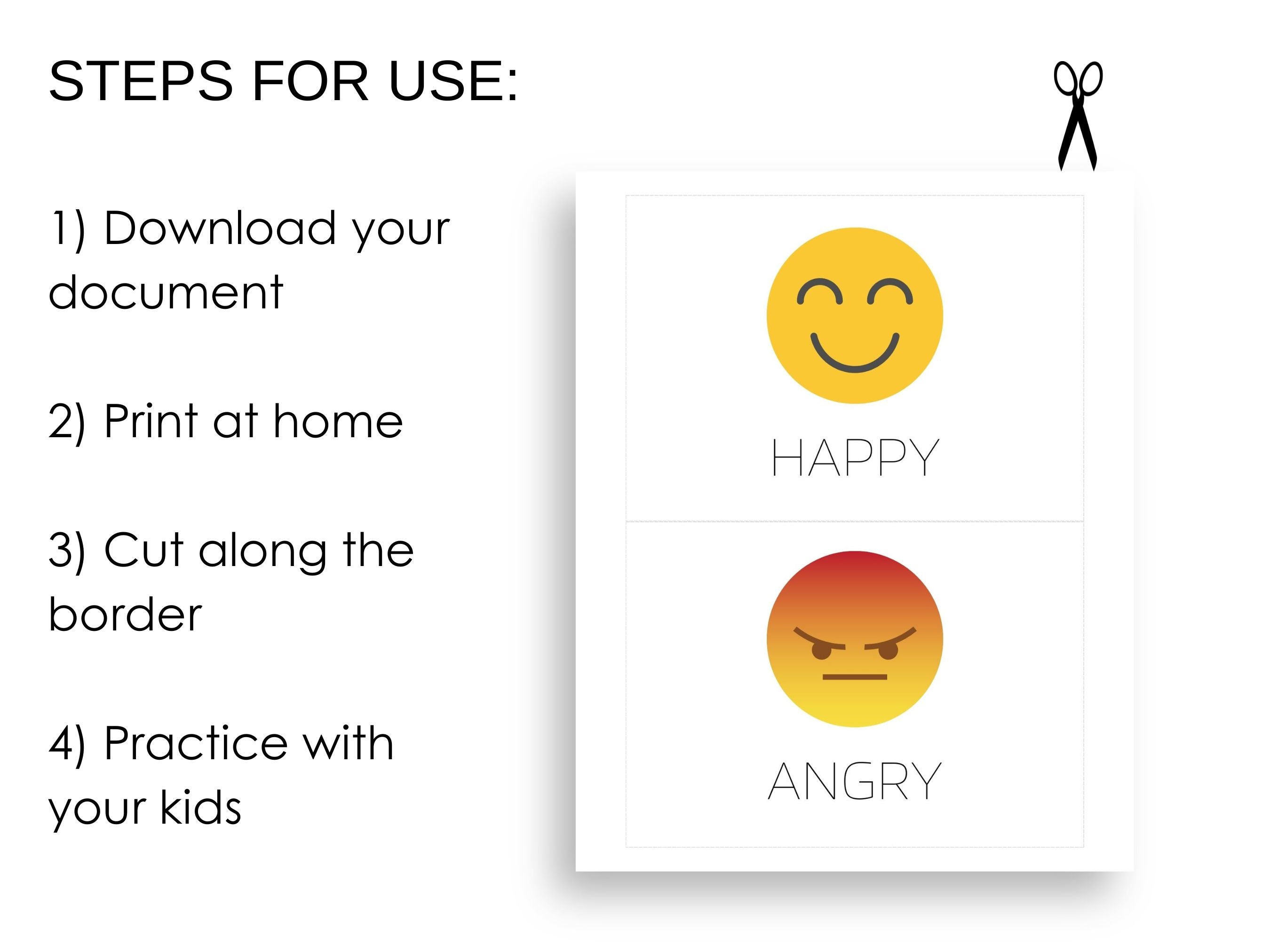 Emotions Flash Cards Inspired by World Emoji Day for Kids - Instant ...