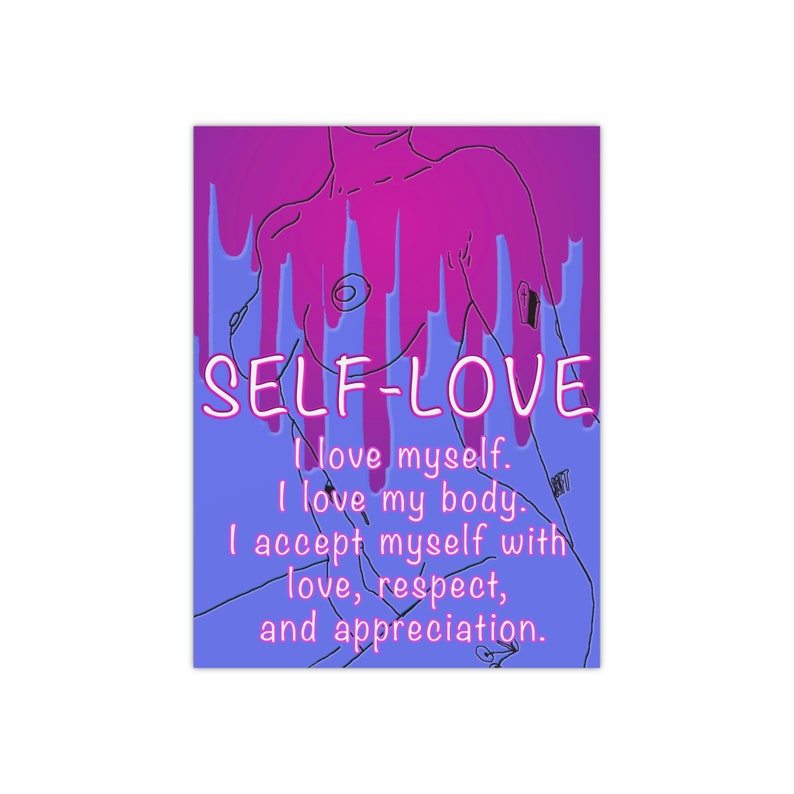 Self Love Body Positive Affirmation Reminder Great Quality Wall Art ...