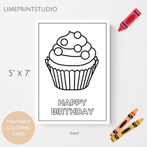 Printable Coloring Card | Birthday Card | Downloadable | Instant ...