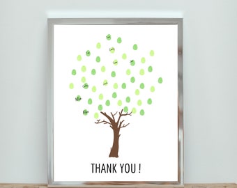 INSTANT DOWNLOAD | Thumbprint Tree | Thank You Gift | Gift for Teacher ...