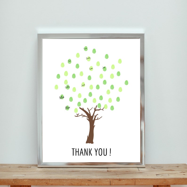 INSTANT DOWNLOAD | Thumbprint Tree | Thank You Gift | Gift for Teacher ...