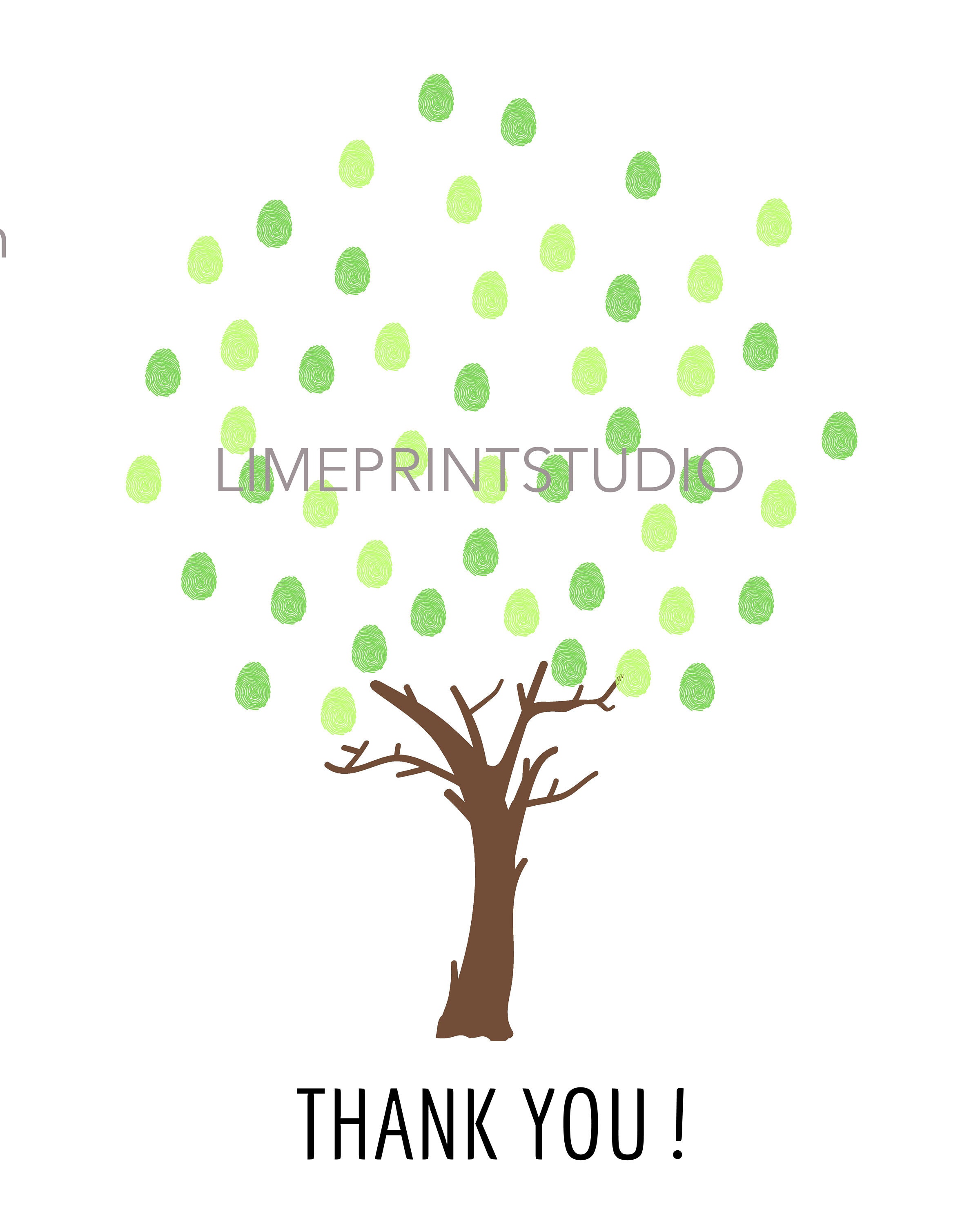 INSTANT DOWNLOAD | Thumbprint Tree | Thank You Gift | Gift for Teacher ...