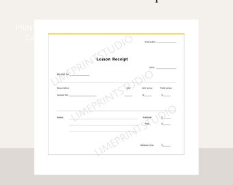 Piano Lesson Receipt | Lesson Receipt | Music Lesson | Piano Lesson ...