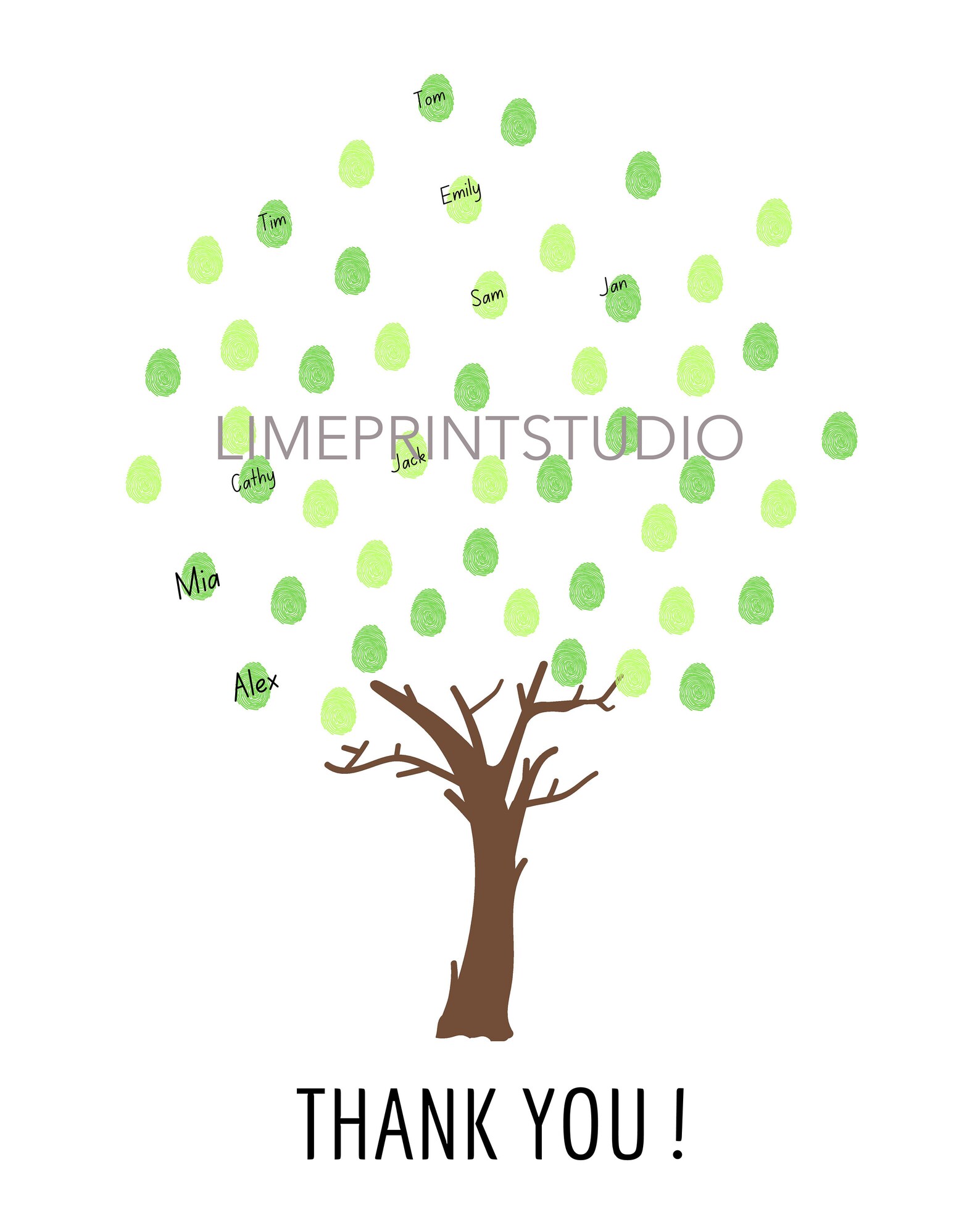 INSTANT DOWNLOAD | Thumbprint Tree | Thank You Gift | Gift for Teacher ...