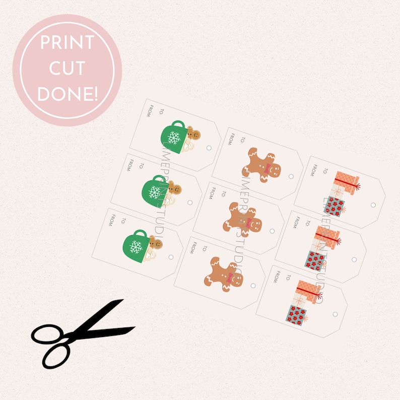 Printable Gift Tags Christmas Gift Tags Downloadable Instant Download ...