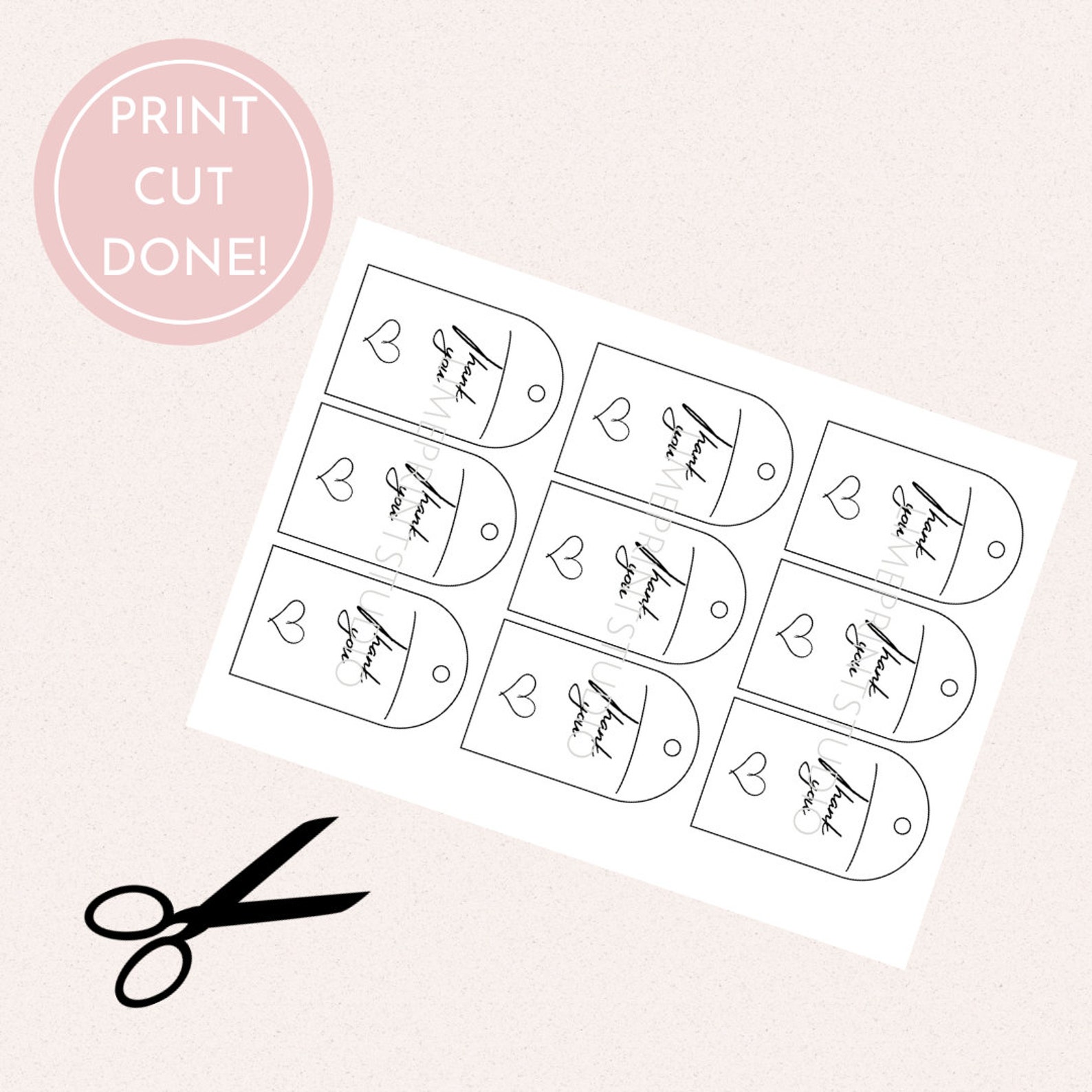 Printable Gift Tags | Thank You Tags | Downloadable | Instant Download ...