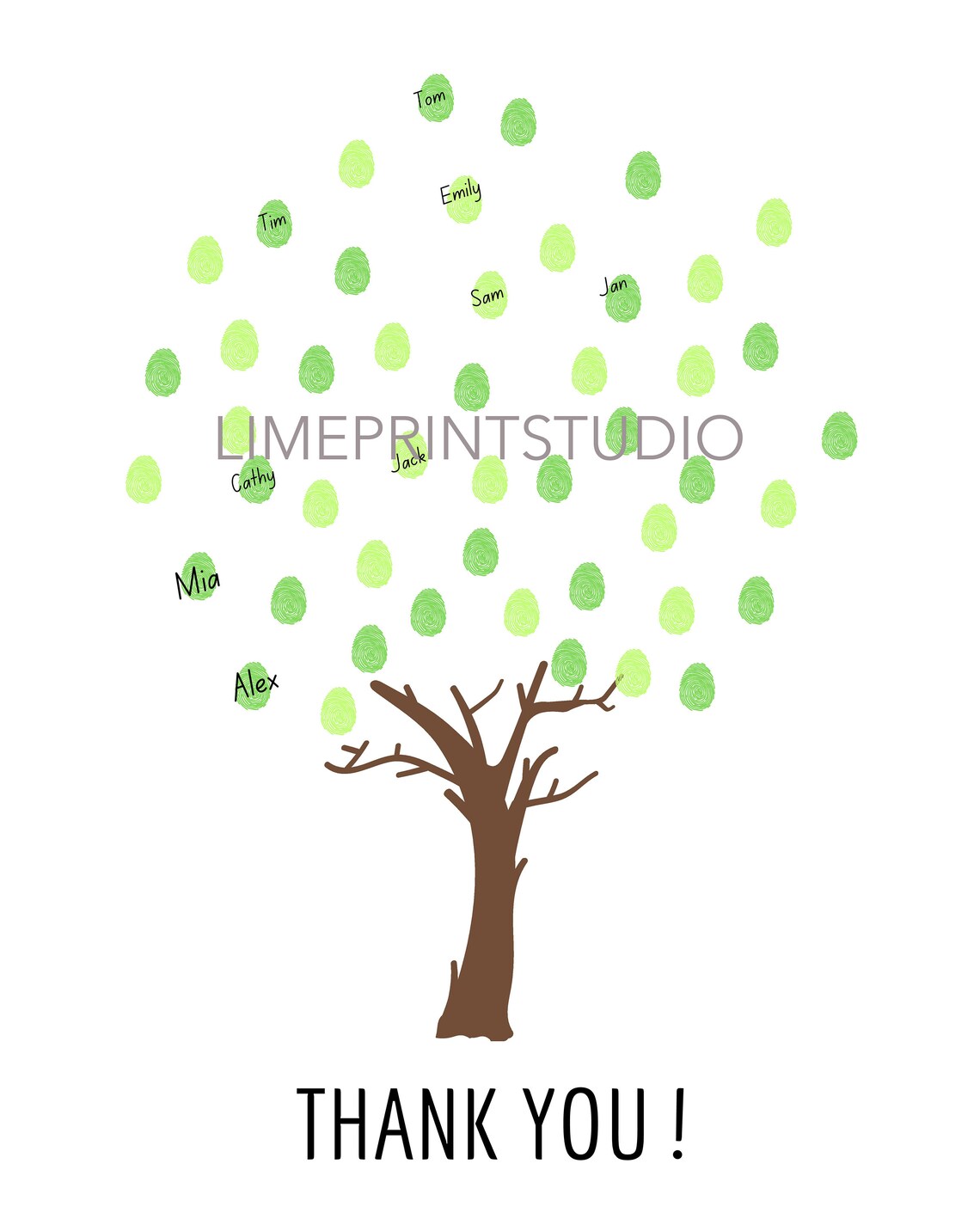 INSTANT DOWNLOAD | Thumbprint Tree | Thank You Gift | Gift for Teacher ...