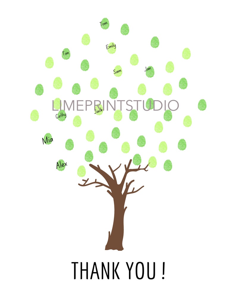 INSTANT DOWNLOAD | Thumbprint Tree | Thank You Gift | Gift for Teacher ...
