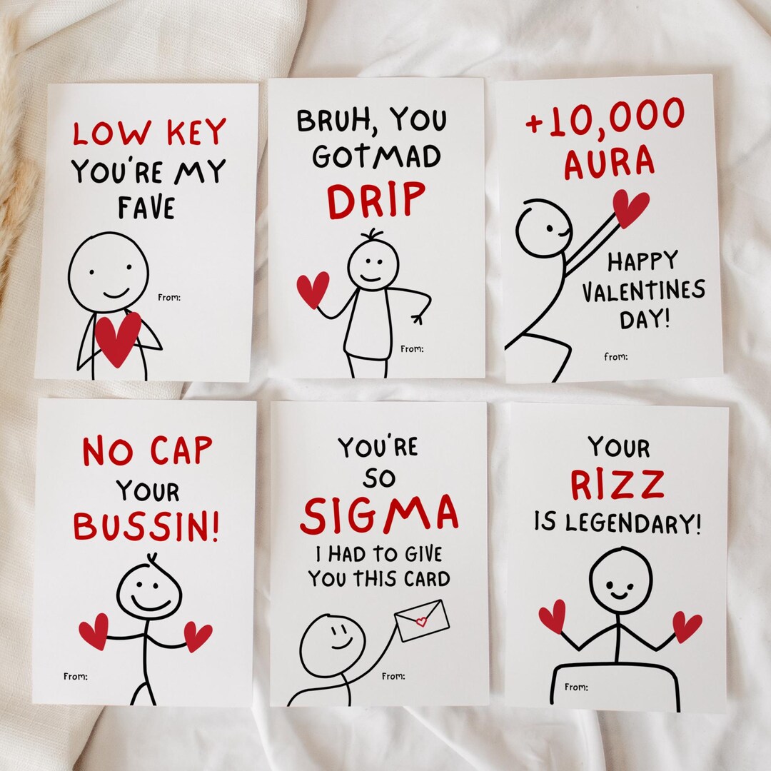 Kids Slang Valentine's Day Cards, Printable Funny Valentines Card ...
