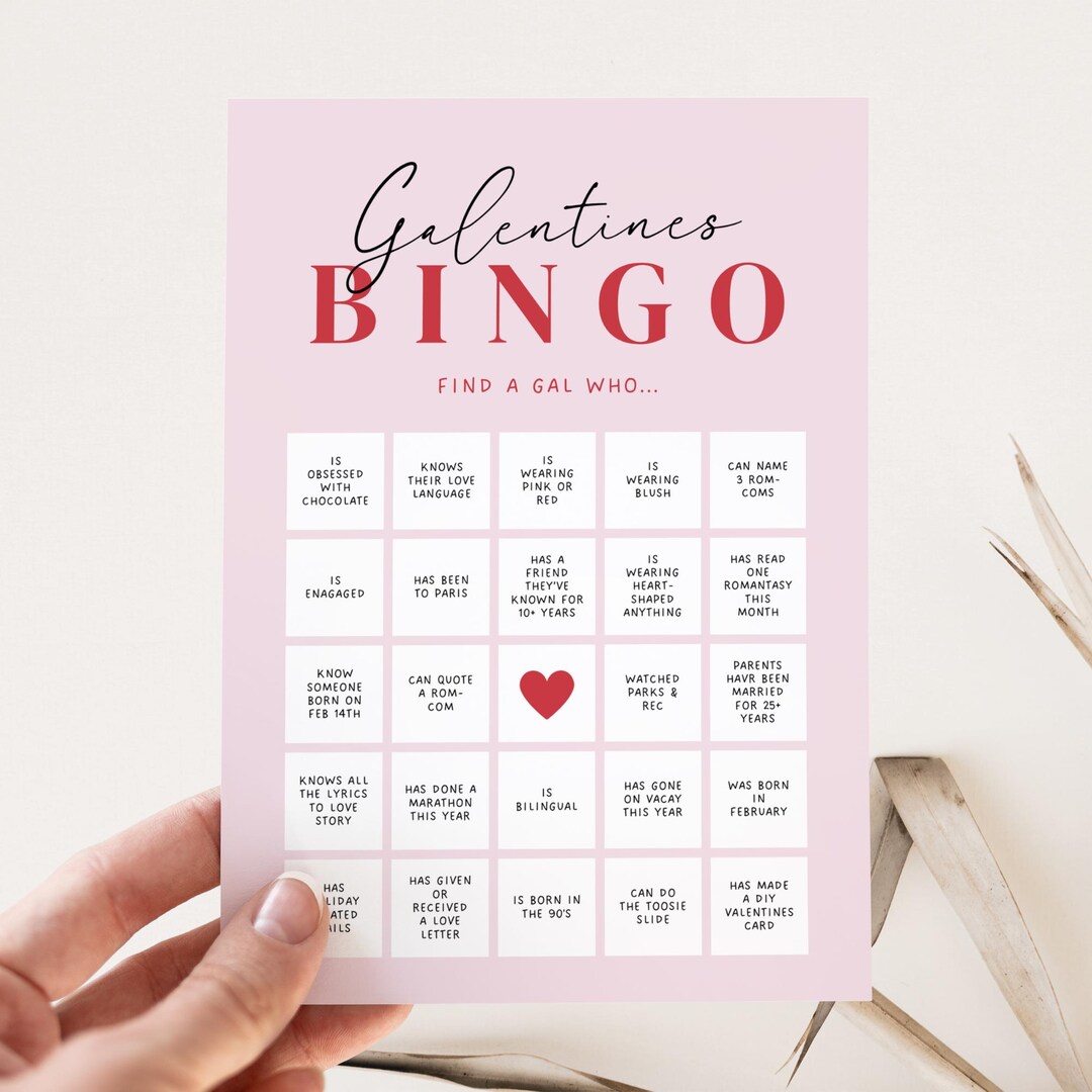 Galentines Bingo, Galentines Day Find the Guest Bingo, Printable ...