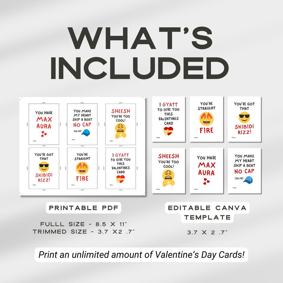 Kids Slang Valentine's Day Cards, Funny Valentines Card Printable ...