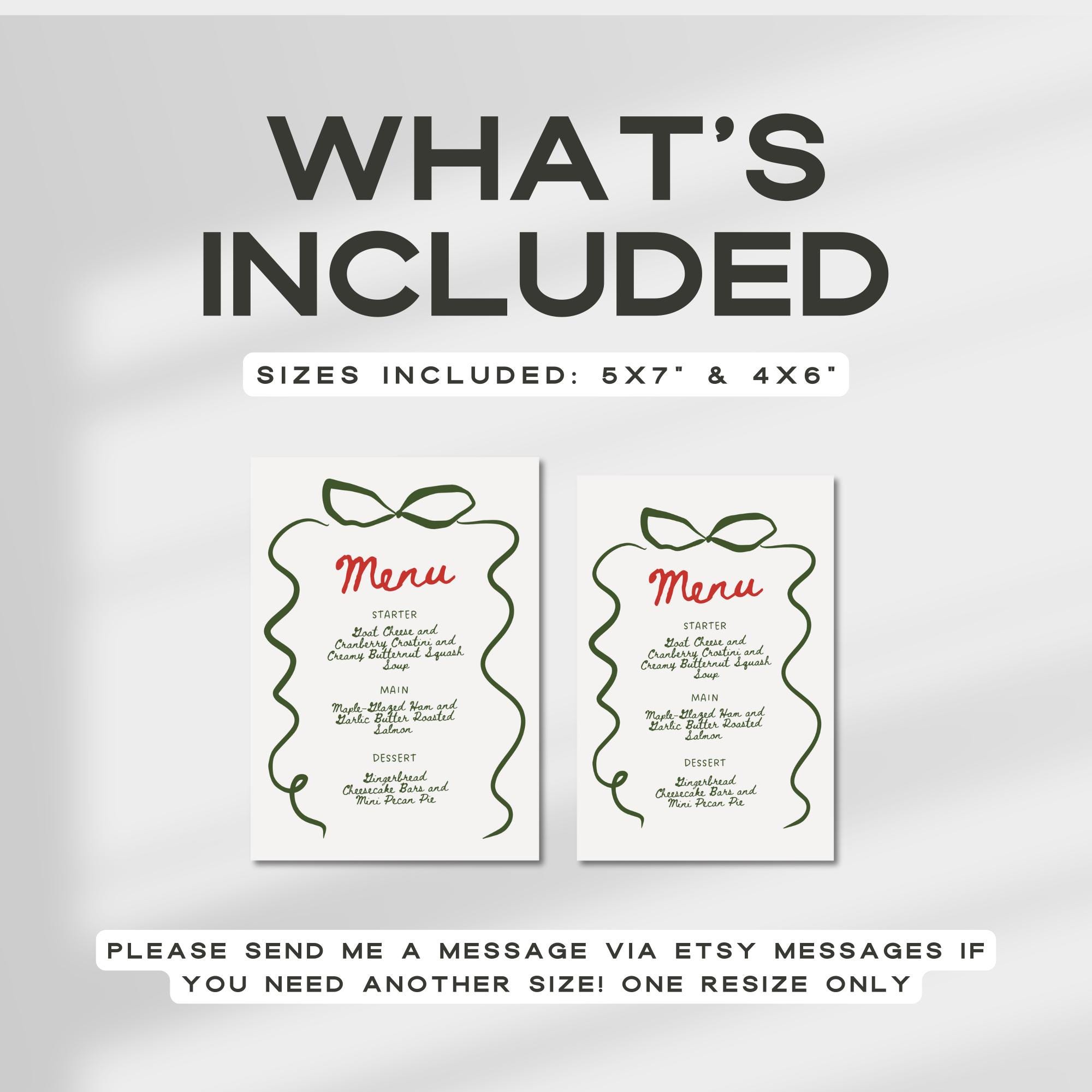 Wavy Christmas Menu Template, Whimsical Dinner Menu, Holiday Dinner ...