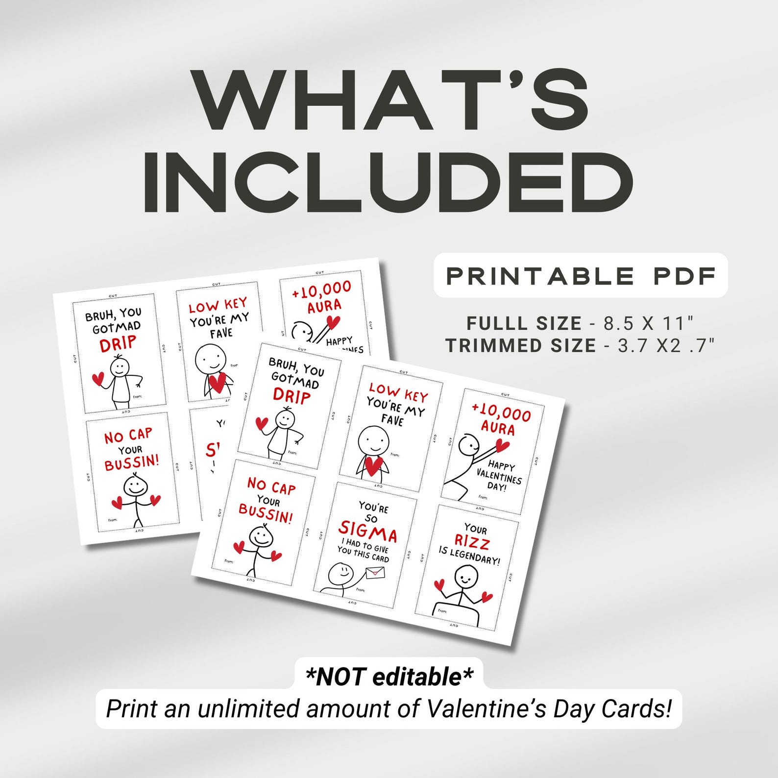 Kids Slang Valentine's Day Cards, Printable Funny Valentines Card ...