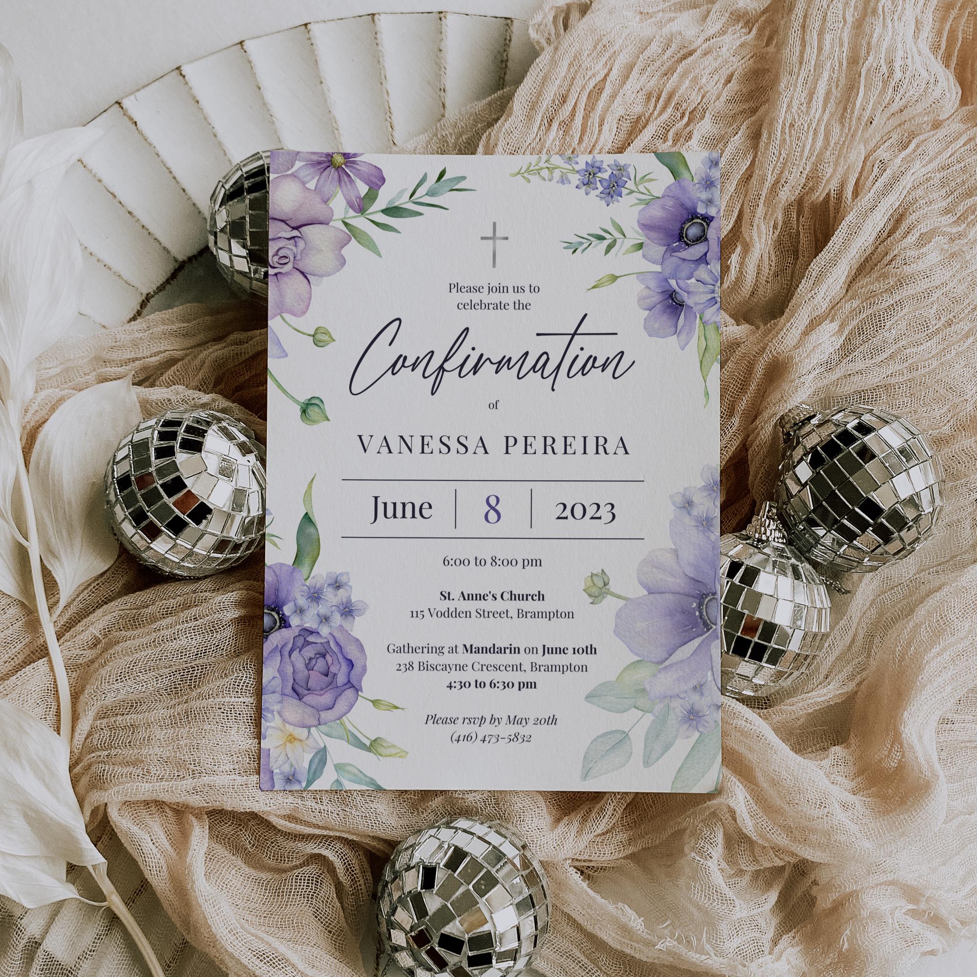 Editable Confirmation Invitation, Digital Download, Catholic ...