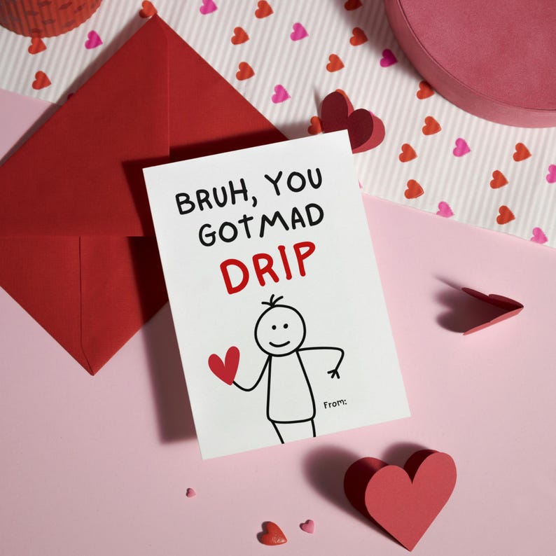 Kids Slang Valentine's Day Cards, Printable Funny Valentines Card ...