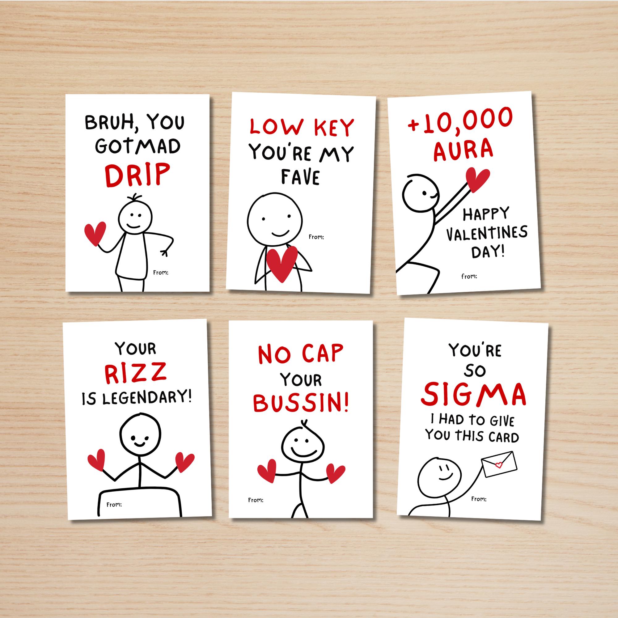 Kids Slang Valentine's Day Cards, Printable Funny Valentines Card ...