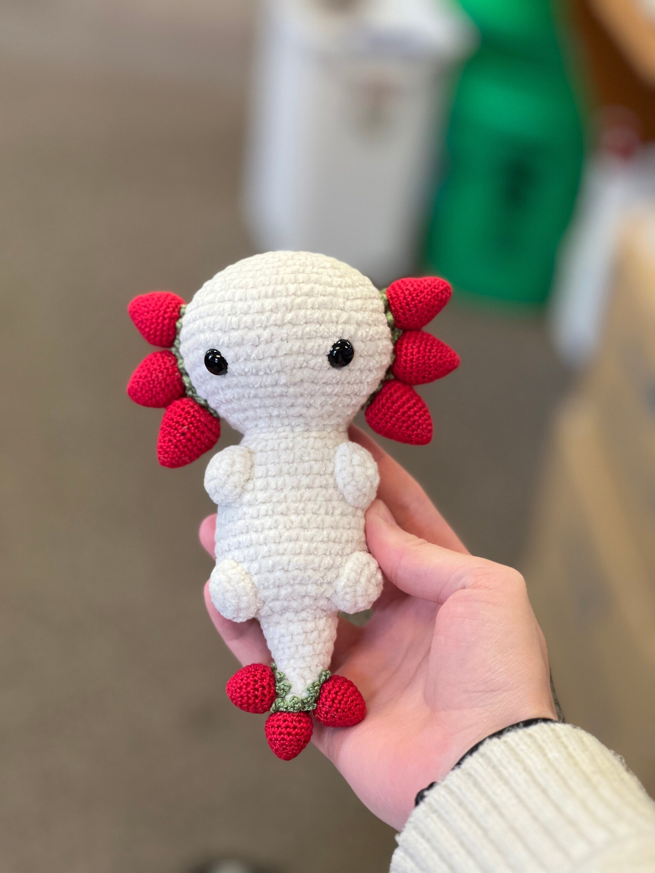 Crochet Strawberry Axolotl Amigurumi Plushie FINISHED PHYSICAL PRODUCT ...