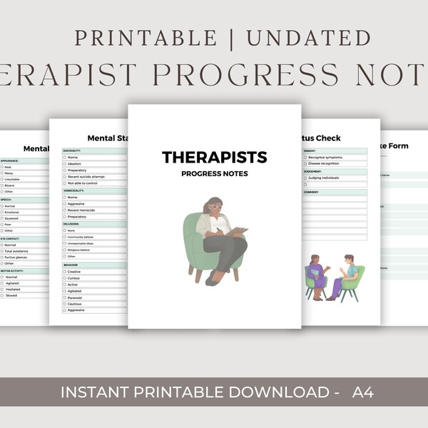 Therapist Progress Sheet Template - Etsy