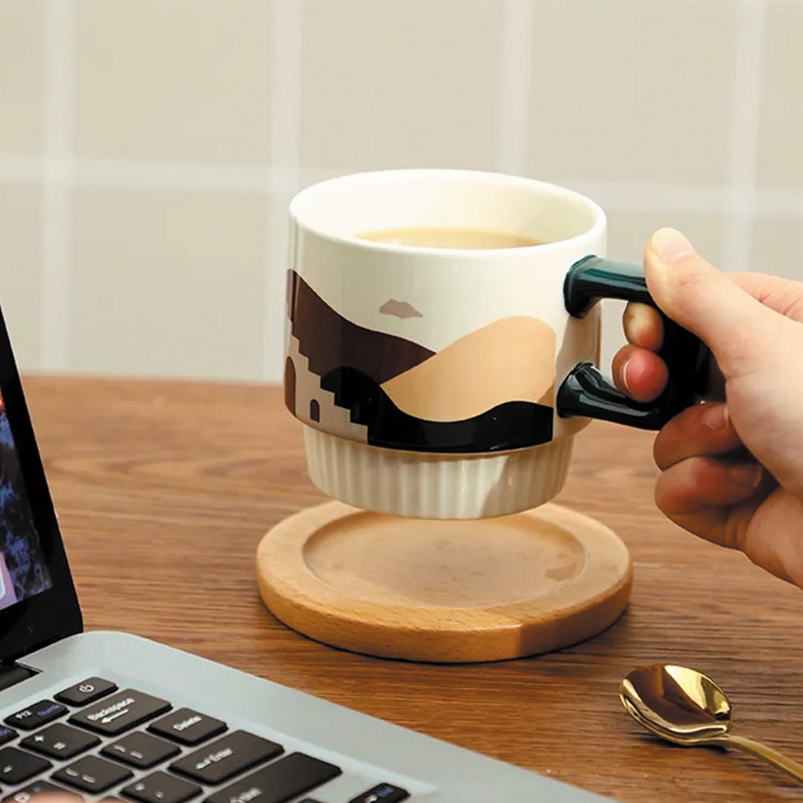 11oz Ceramic Coffee Mug With Unique Nordic Design Printed Decorative ...