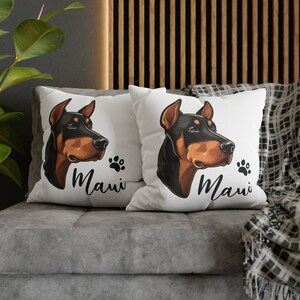 Personalized Dobermann Pinscher Dog Pillow Custom Dobie Name Cushion ...