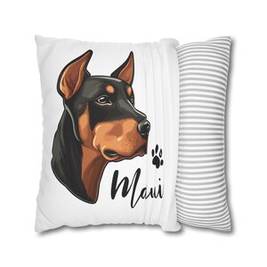 Personalized Dobermann Pinscher Dog Pillow Custom Dobie Name Cushion ...