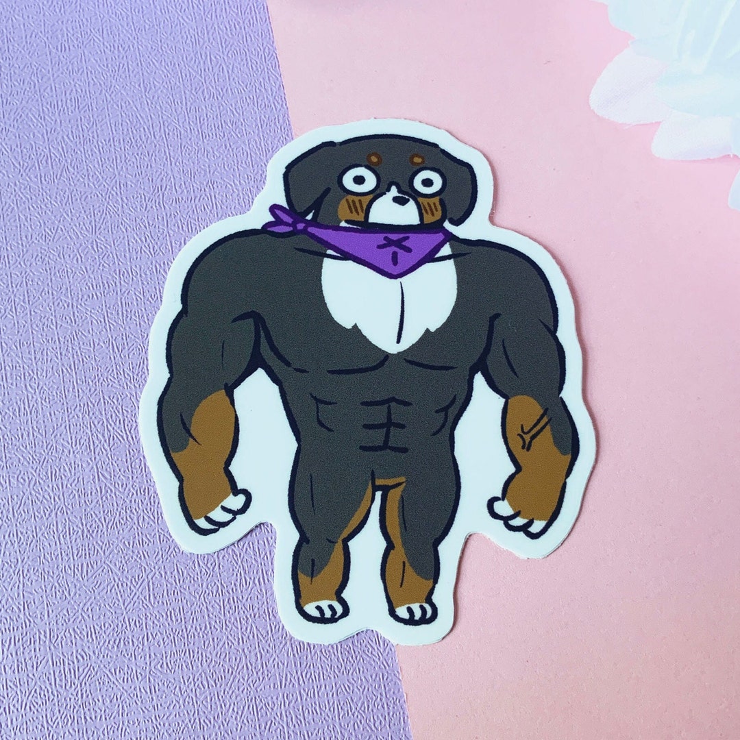 Buff Dog Sticker Cute Silly Stickers Doge Meme Life Crisis Dog - Etsy