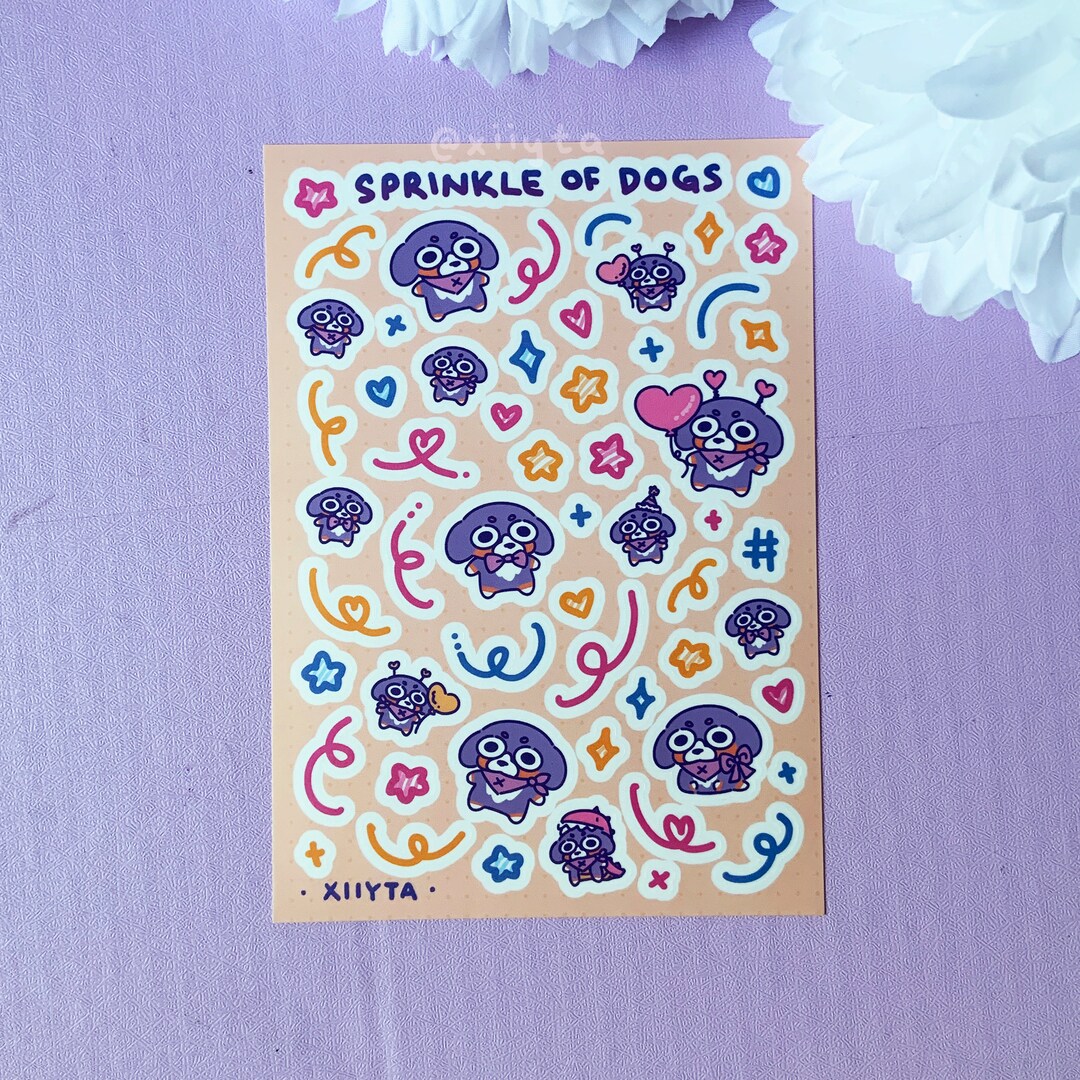 Sprinkle of Dogs Deco Sticker Sheet | Life Crisis Dog | Cute Festive ...