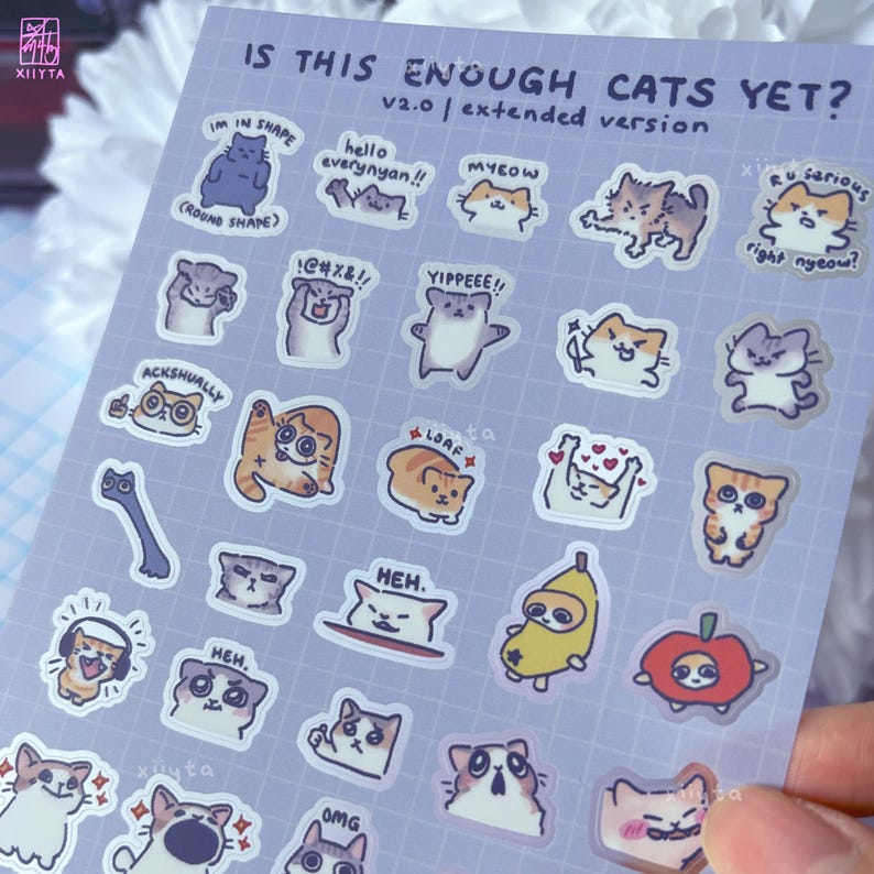 Is This Enough Cats yet Sticker Sheet | Clear Matte Deco - Etsy
