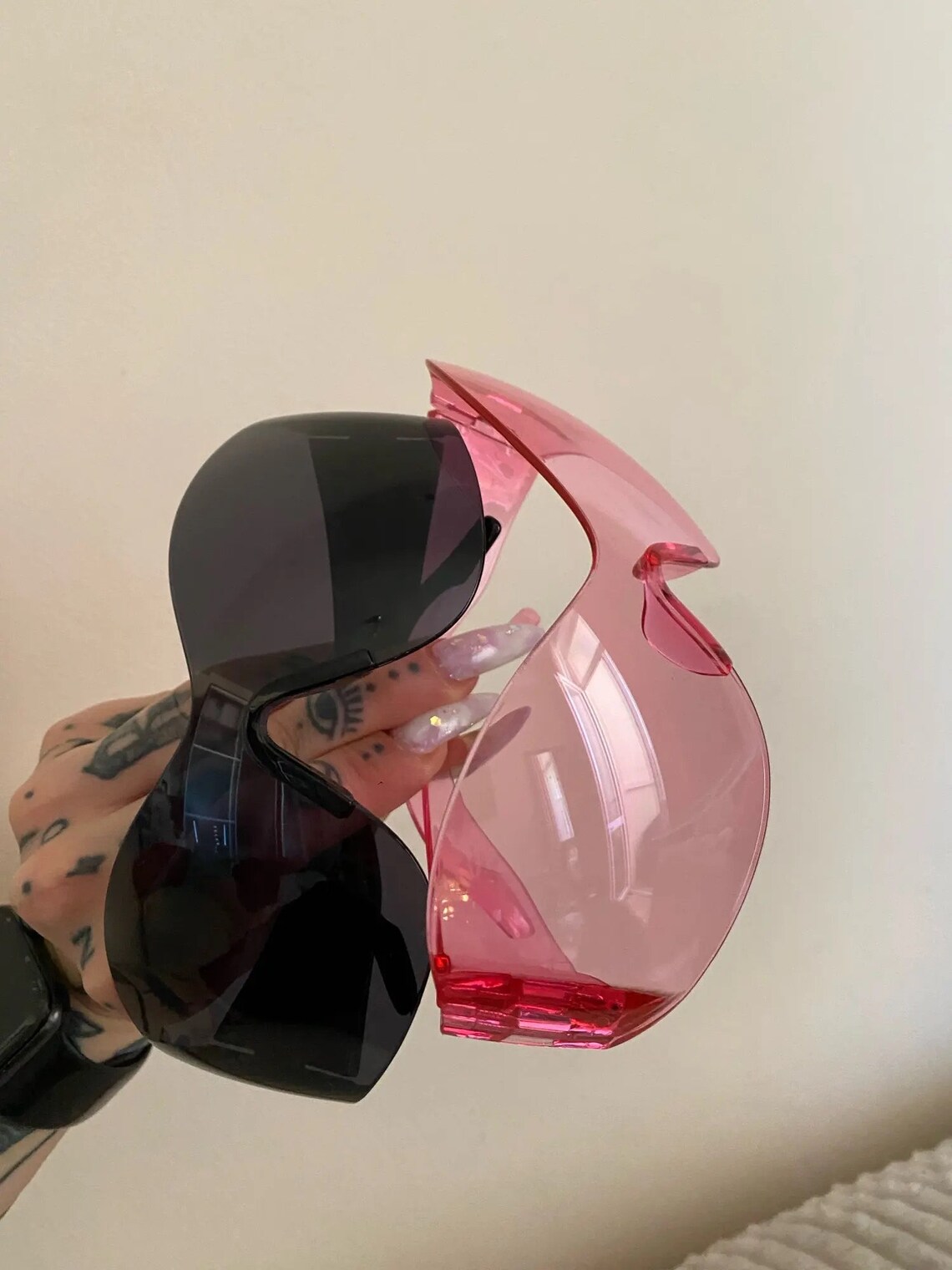 Y2K Futuristic Fashion Big Frame Sunglasses Y2K Futuristic - Etsy