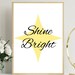 Shine Bright Positive Affirmation Poster for Office Motivational Quote ...