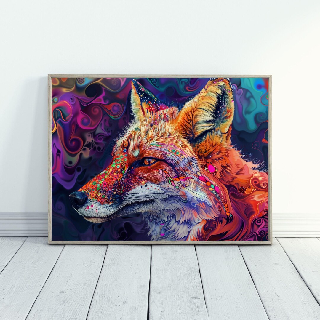 Abstract Fox Art Woodland Animal Wall Art Gift for Nature Lover Fox ...