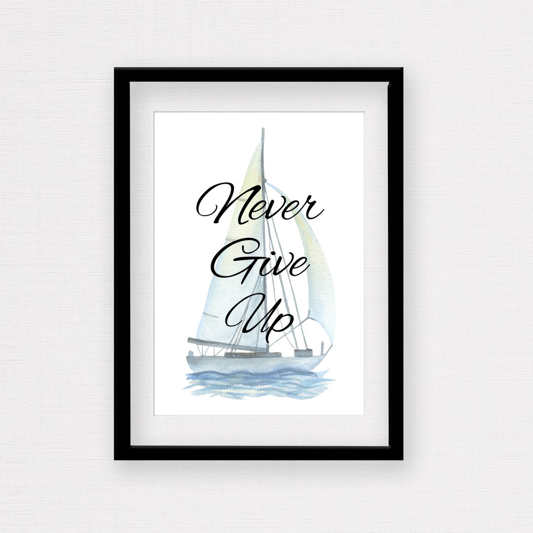 Never Give up Poster for Office Decor Positive Affirmation Poster ...
