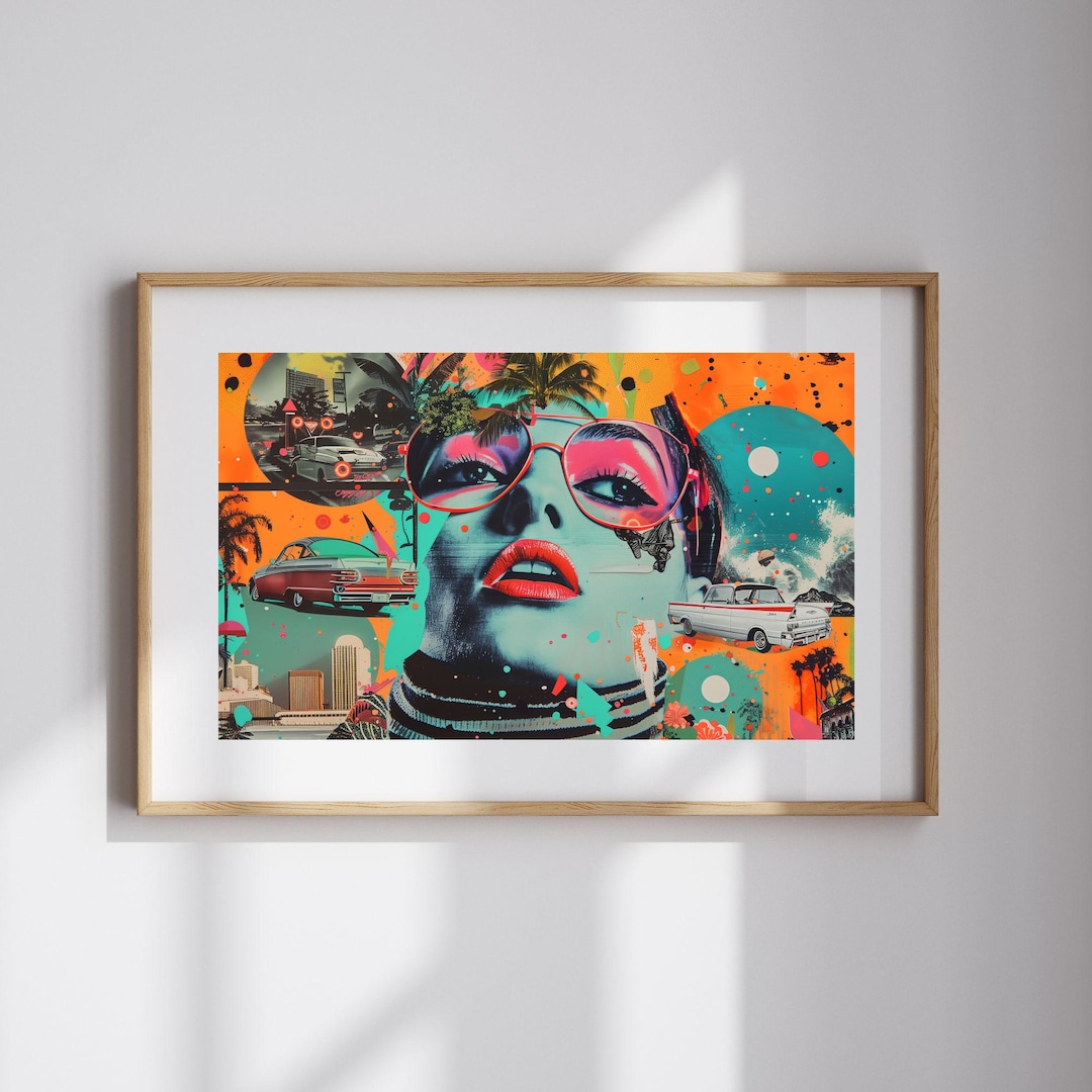 Female Portrait Maximalist Art Women's Portrait Art Unique Gift for ...
