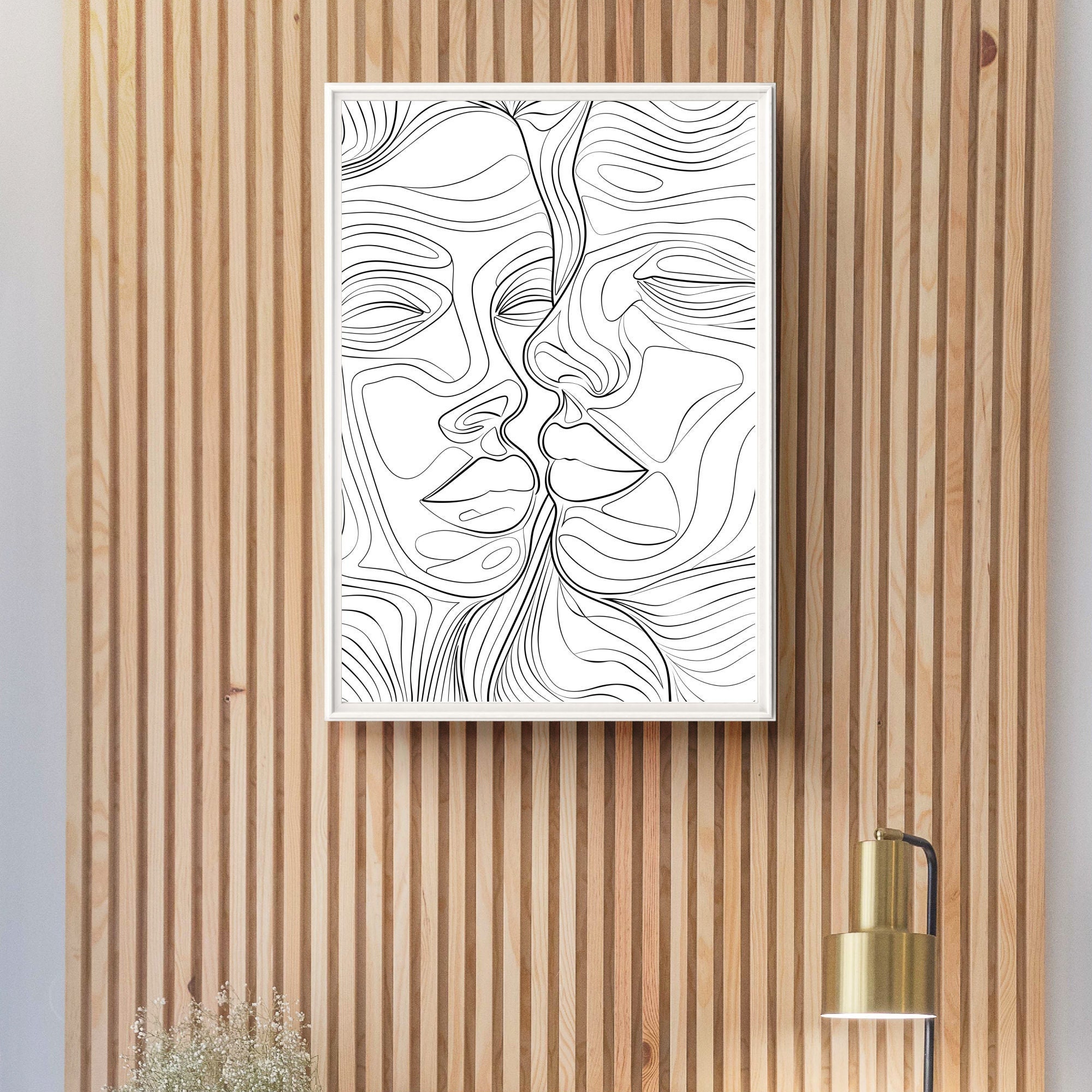 Continuous Line Art, Dual Face Art, Intertwined, Illustrative, Sleek ...