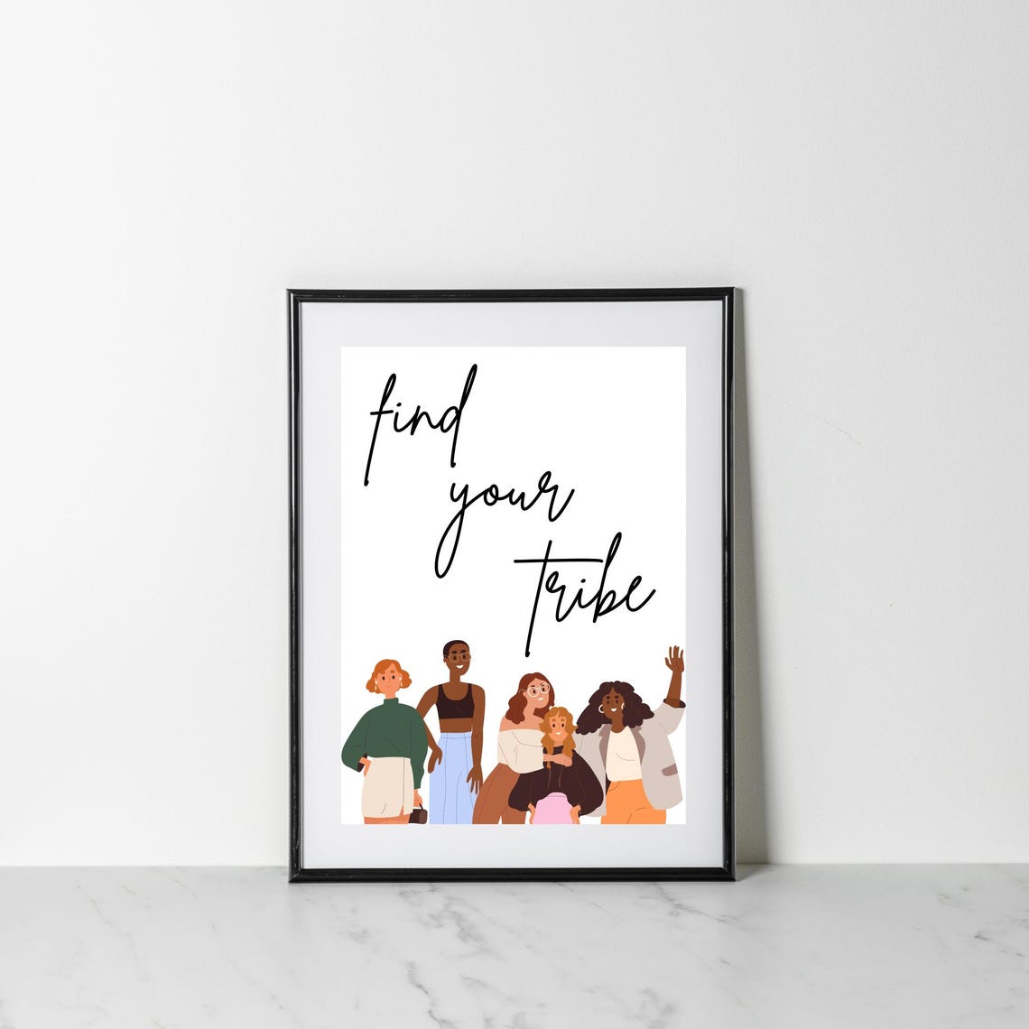 Find Your Tribe Inspirational Quote Poster Minimalist Artwork for ...