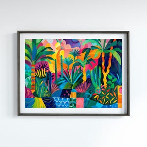 Abstract Jungle Art Gift for Nature Lover Colorful Abstract Print Bold ...