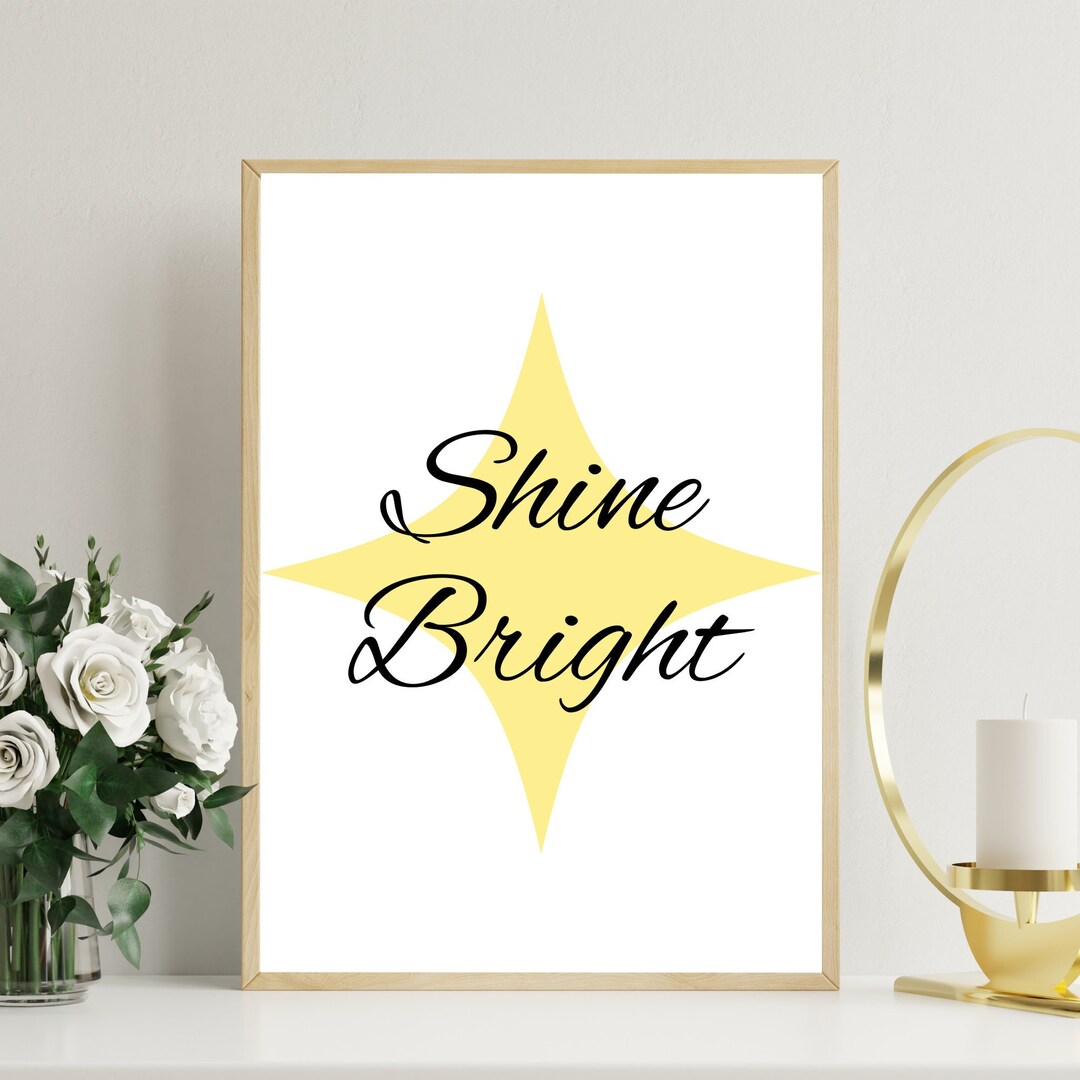 Shine Bright Positive Affirmation Poster for Office Motivational Quote ...
