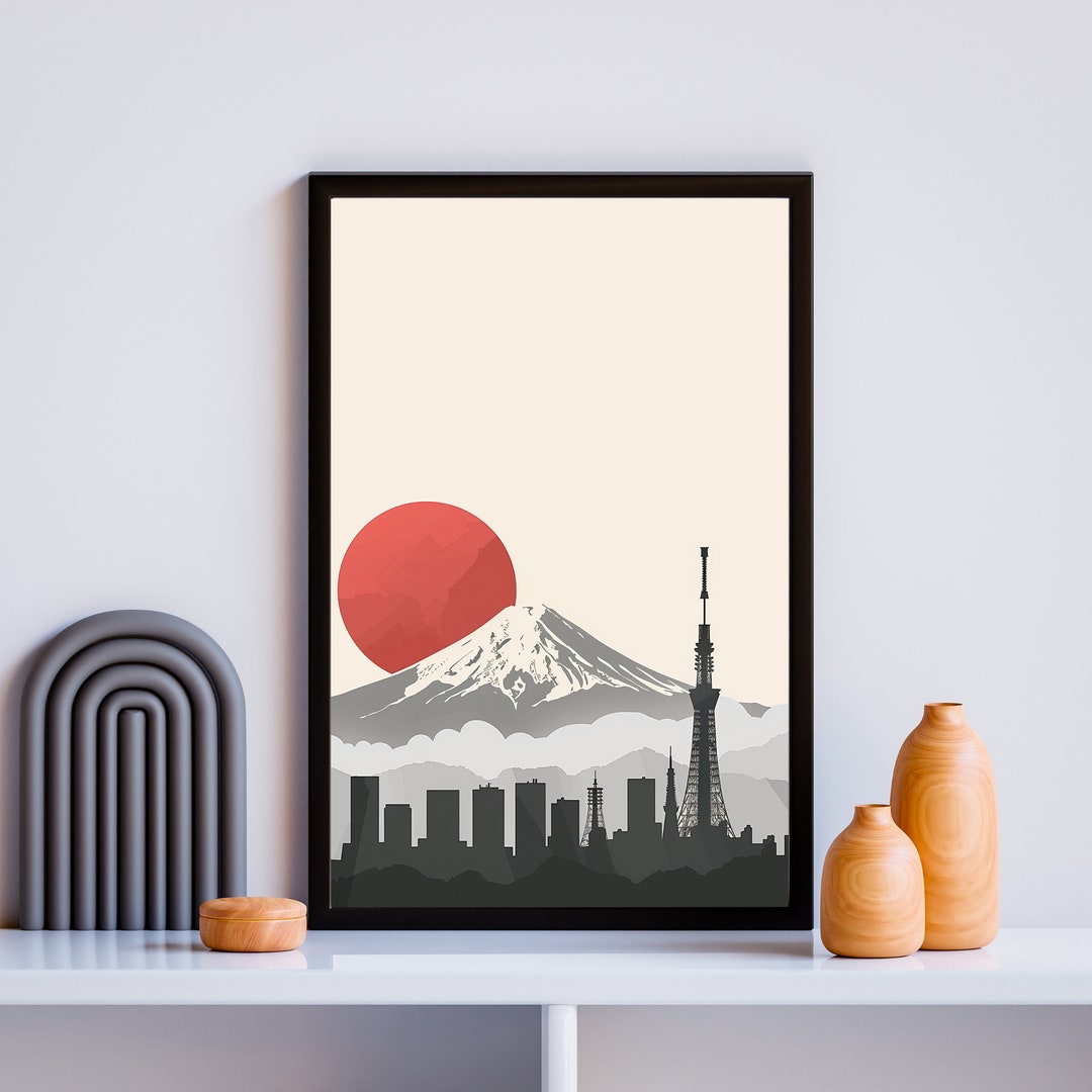 Tokyo Skyline Cityscape Drawing Minimal Line Art Simple Sketch Urban ...