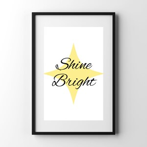 Shine Bright Positive Affirmation Poster for Office Motivational Quote ...
