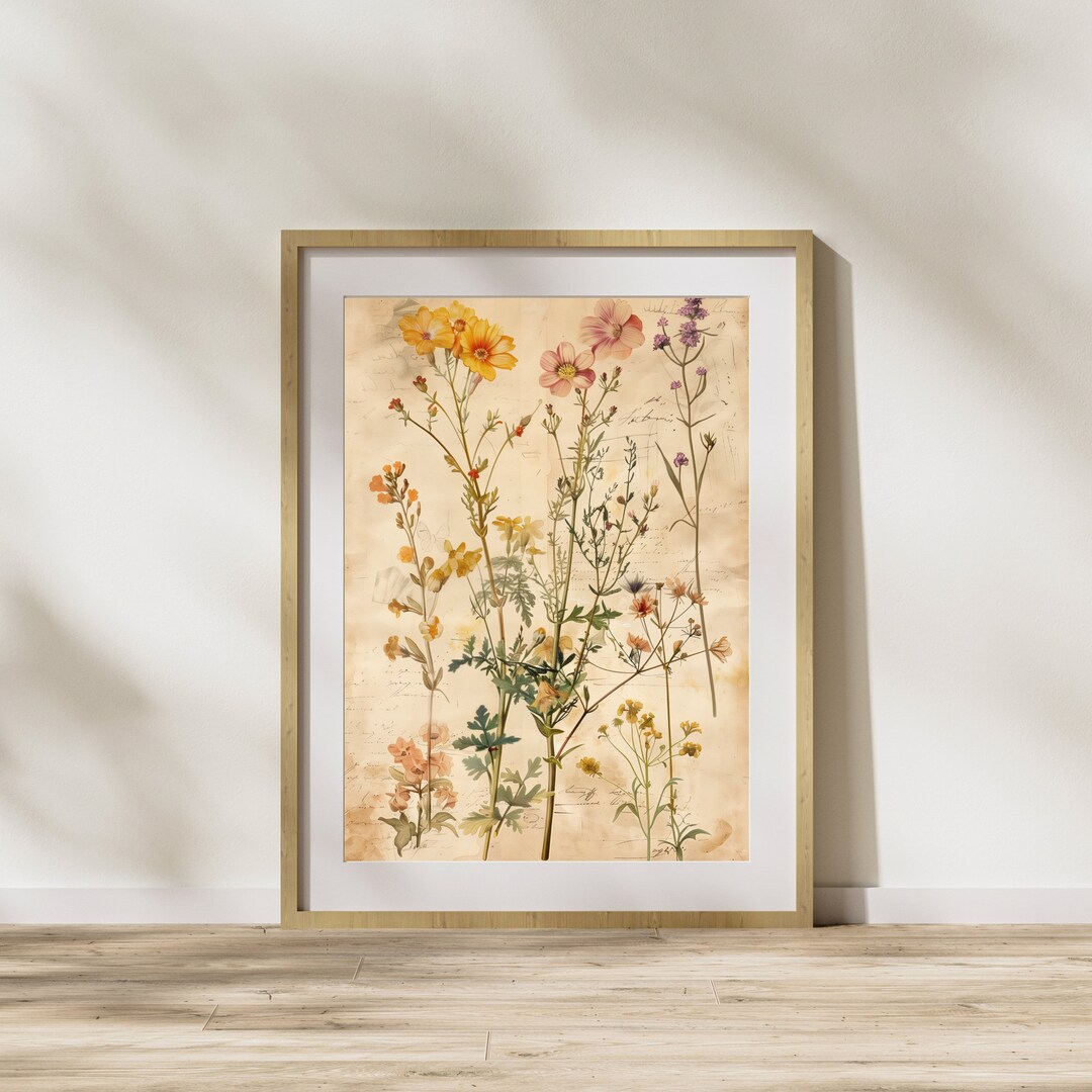 Wildflower Art Antique Botanical Print Vintage Herbarium Book for ...