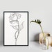 Elegant Simple Rose Line Art Flower Drawing Outline Botany Illustration ...