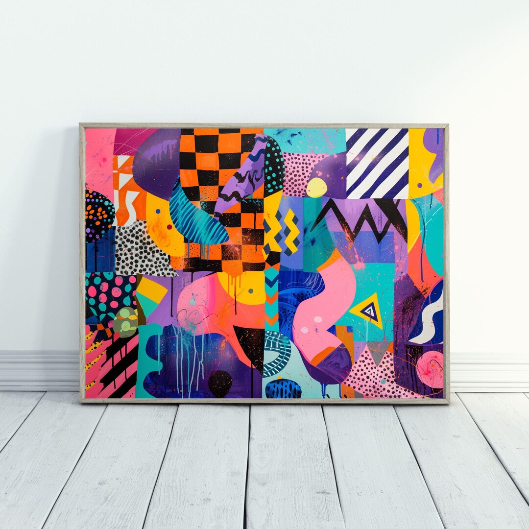 Colorful Abstract Art for Maximalist Home Decor Vibrant Art for Living ...
