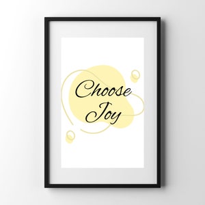 Choose Joy, Inspirational Quote, Positive Affirmation, Abstract Shape ...