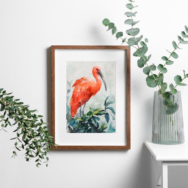 Scarlet Ibis, Watercolor Painting, Vibrant Colors, Tropical Birds ...