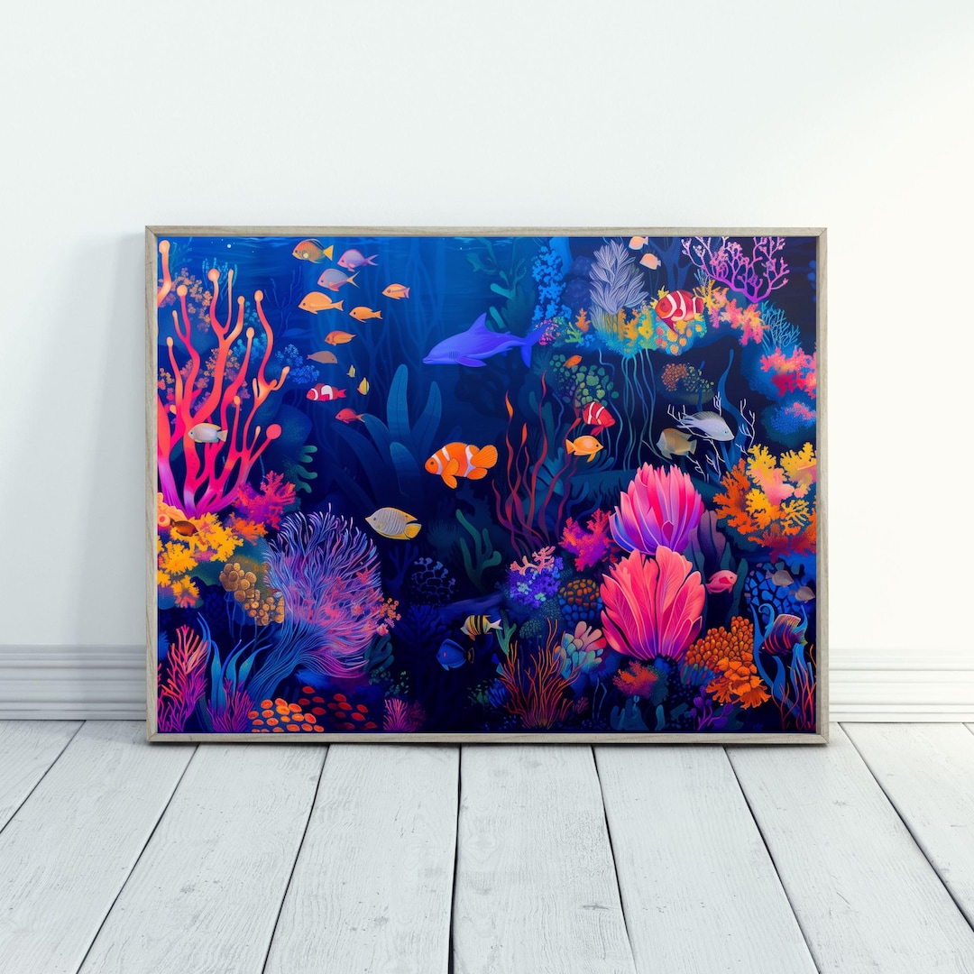 Underwater Artwork for Aquatic Home Decor Ocean Lover Gift Marine Life ...