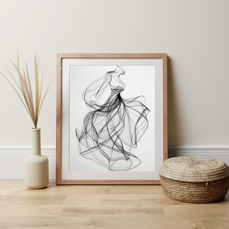 Dress Drawing Fashion Illustration Sketch Sleek Modern Fashion Artwork ...