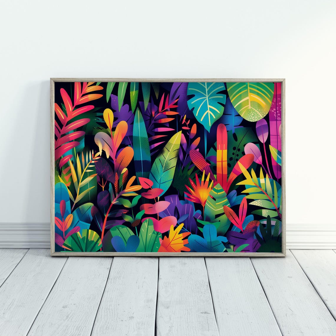 Abstract Jungle Art Gift for Nature Lover Colorful Abstract Print Bold ...